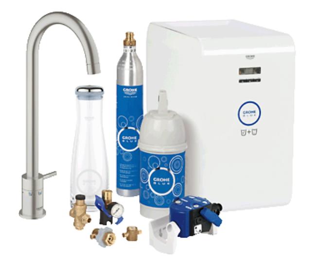 Grohe Blue® Mono Chilled And Sparkling Starter Kit SuperSteel - 31302 ...